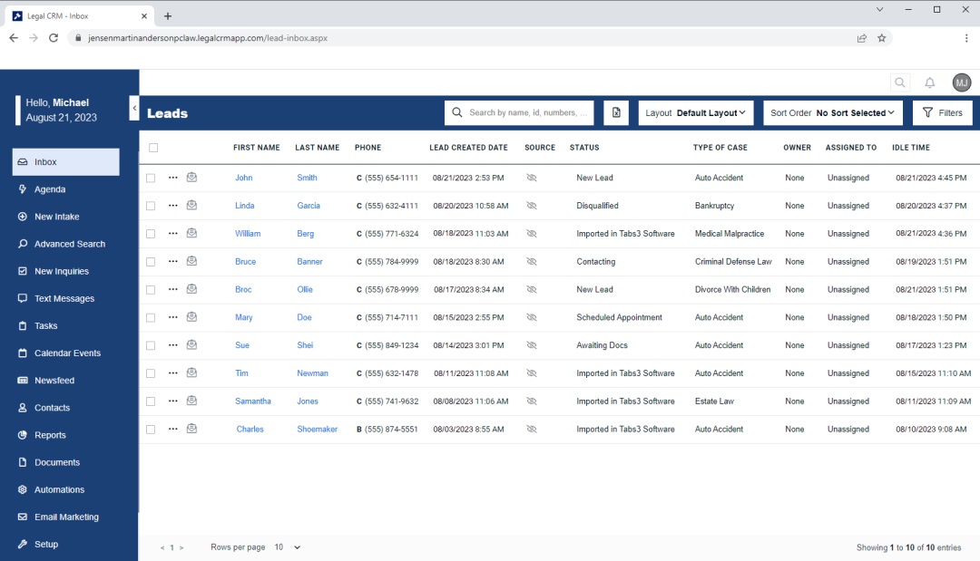 Legal CRM Software for Law Firms | Tabs3 CRM